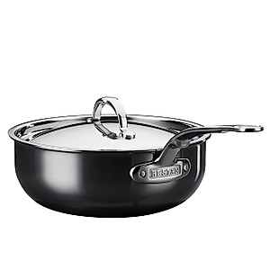 Hestan - NanoBond Collection - Titanium Stainless Steel 3.5-Quart All-In-One Pan with Lid - Toxin, PFAS, & Chemical Free Clean Cookware, Induction Cooktop Compatible