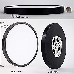 TALOYA Flush Mount LED Ceiling Light Fixture Black,12 Inch 20 Watt, Thin Ceiling Lamp Surface Mount for Kitchen Bedroom Utility Laundry Closet Room,3 Color Temperatures in One (3000k/4000k/6500k)