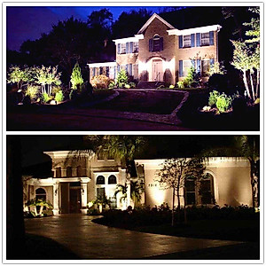 WeLead Bright LED Spotlight 7W COB Pathway Lights with U.S. Plug Flag Spot Light Garden Light with Metal Ground Stake, Waterproof Landscape Lighting for Lawn, Driveway, Yard, Set of 2 (Cool White)