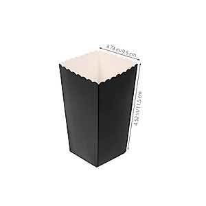 Anneome 48pcs Boxes Food Packaging Box Treat Paper Cup Paper Popcorn Bucket Popcorn Treat Boxes Popcorn Containers Paper Snack Boxes Waffle Cups Bucket Appetizers Serving Cup Black