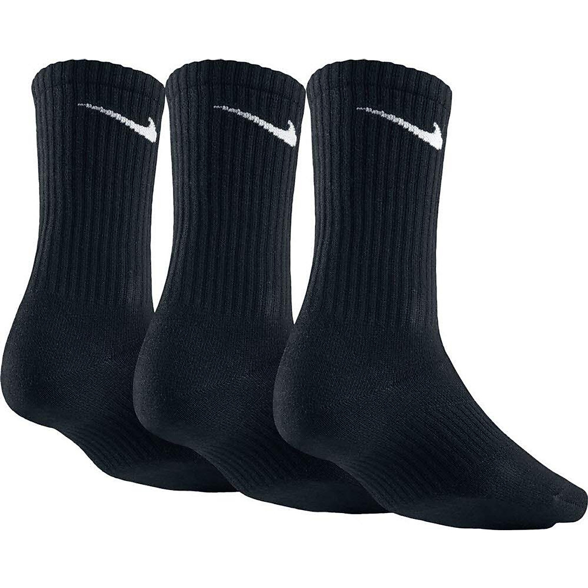 NIKE Men's Lightweight Crew Socks (Pack of 3), Black, Large (W: 10-13, M: 8-12)