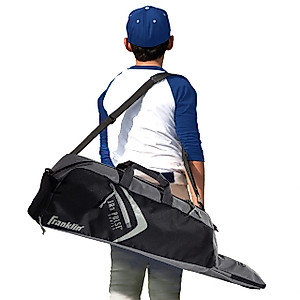 Franklin Sports Youth Baseball Bag - JR3 Junior Kids Bat Bag for Teeball, Baseball + Softball - Boys + Girls Equipment Bag - Black/Gray