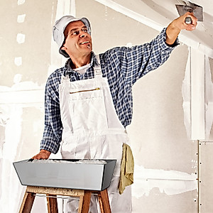 Drywall Pan Mud, 12” Stainless Steel Watertight Reinforced Mud Pan, Tapered Sides, Drywall Tool Tray Bucket