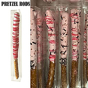 Vowcarol 50 Clear Pretzel Rod Boxes, 1 x 1 x 8 Inches Pretzel Boxes