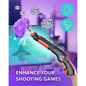 Skywin Gun Controller for N-Switch JoyCons - Compatible with Nintendo Switch Gun Shooting Games (Black)