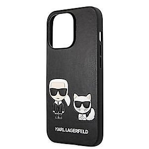 Karl Lagerfeld KLHCP13XPCUSKCBK Protective Silicone Hard Case for Apple iPhone 13 Pro Max Karl and Cat Black