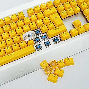 Bossi PBT Keycaps Backlit 104Key Set Doubleshot Injection Cherry MX Keycaps with Keycaps Puller for 87/104 MX Switches Mechanical Gaming Keyboard - Yellow