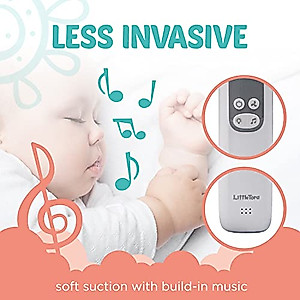 LittleTora Baby Nasal Aspirator - Rechargeable Electric Nose Sucker Baby Nose Cleaner - Toddlers Booger Mucus Sucker - Baby Vac Nasal Aspirator - Infant Booger Suction Removal Device