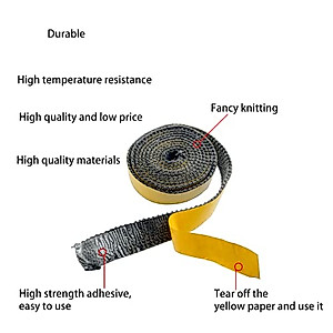 Stove and Fireplace Replacement Gasket Tape, High Temperature Fiberglass Flat Gasket Tape ，Self Adhesive Flat Gasket for Woodburning Coal Stoves Smokers (1" Width 78" Length)