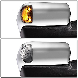 SCITOO Compatible fit For Dodge Towing Mirrors Chrome Rear View Mirrors 2002-2008 For Ram 1500 2003-2009 For Ram 1500 2500 3500 Arrow Turn Signal Side Marker Light Power Control Heated Features