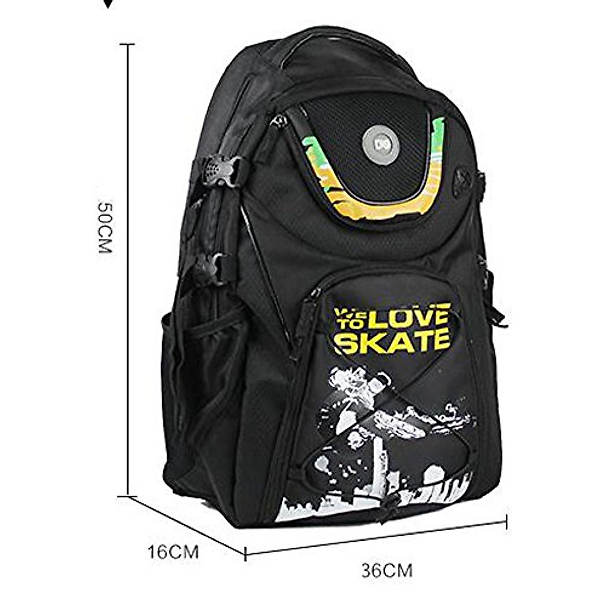 Xiami Leyuan Professional Quad Roller Skate Inline Skates Travel Backpack (Black)