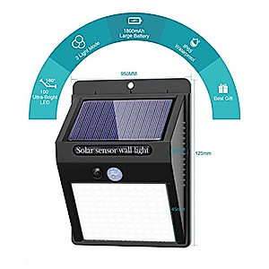 kolpop 6 Pack Solar Lights Outdoor, 3 Modes/100LED Solar Security Lights Wireless IP65 Waterproof Solar Motion Lights Outdoor Solar Wall Lights Outdoor Lights for Front Door, Backyard, Garage, Deck