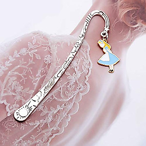 SERIAA Metal Bookmarks for Books Alice Pendant Book Mark Alice in Inspired Gifts (Blue Alice Bookmark)
