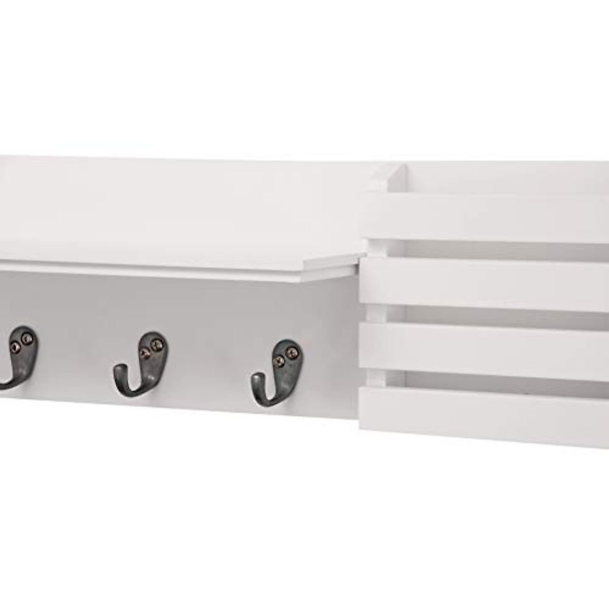 Kiera Grace kieragrace Sydney Mail Shelf, 3 Hooks Wall Organization, White