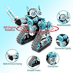 PinkBee Robot Toys Building Blocks Set 3-in-1 APP Remote Control Truck Tank Stem Projects Science Kits for Kids 6 7 8 9 10 Age 8-12 Year Old Boys Compatible with Lego (398 Pcs)