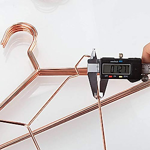CertBuy 30 Pack Strong Metal Hanger 16.5 Inch, Metal Wire Clothes Hangers Coat Hanger Standard Hangers with Anti-Slip Grooves for Everyday Use, Rose Gold