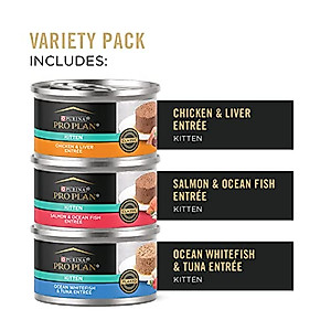 Purina Pro Plan High Protein Wet Kitten Food Variety Pack, DEVELOPMENT Kitten Favorites - (24) 3 oz. Cans