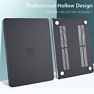 DONGKE Compatible with M3 MacBook Air 15 Inch 2024 2023 Case Model A3114 A2941 M2 with Liquid Retina Display & Touch ID, Protective Plastic Hard Shell Cover with Keyboard cover - Matte Black