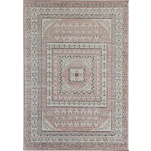 Rugs America Harper HY40A Vintage Transitional Carnation Non-Shedding Living Room Bedroom Dining Home Office Area Rug, 8'0" x 10'0"