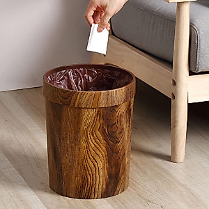 Ciieeo 1pc Retro Trash Can Wicker Pp Environmental Protection Material Old Fashioned Office