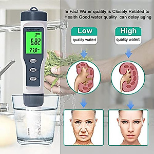 G · PEH Digital pH Meter with ATC pH Tester,3 in 1 pH TDS Temp Meter, 0.01 Resolution High Accuracy PH Meter for Water Hydroponics Digital Pen Type Tester for Household Drinking Wine Aquariums