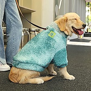 Dog Winter Coat, Big Dog Warm Jacket Cosy Dog Cold Weather Vest with Tow Port, Breathable and Comfortable, Pet Thick Apparel Clothes for Medium Large Dogs-Green||4XL
