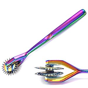 AAProTools Wartenberg Neuro Pinwheel Stainless Steel 2 Head Diagnostic Instrument Pin Wheel - Strong Pinwheel(Rainbow Color)