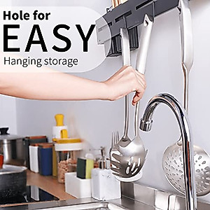 Spaghetti Server, [Rustproof, Integral Forming, Durable] Newness 304 Stainless Steel Pasta Fork with Vacuum Ergonomic Handle, Comfortable Grip Design Spaghetti Server for Kitchen, 14.33 Inches