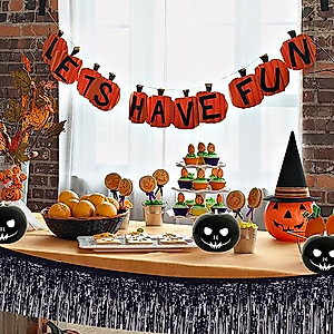 BEISHIDA 3 Packs 30 Feet Metallic Foil Fringe Garland Tinsel Streamers，Shiny Black Wall Hanging Tinsel Fringe Banners for Wedding Birthday Party Decoration Halloween Christmas New Year