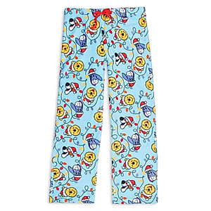 Disney Women's Winnie The Pooh Santa Hat Christmas Lights Pajama Lounge Pants (Large)