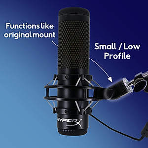 Desk Cookies Microphone Adapter Mount for HyperX QuadCast, 3D Printed Mic Arm Adapter, Boom Arm Adapter, Replacement Part, Durable and Strong (Black)