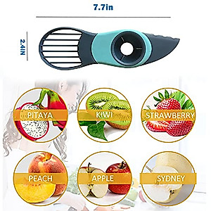 Avocado Slicer 3 in 1 Avocado Peeler Avocado Knife Multifunctional Avocado Cutter Tool with Non Slip Grip Handle Easy to Use (Fruit green)