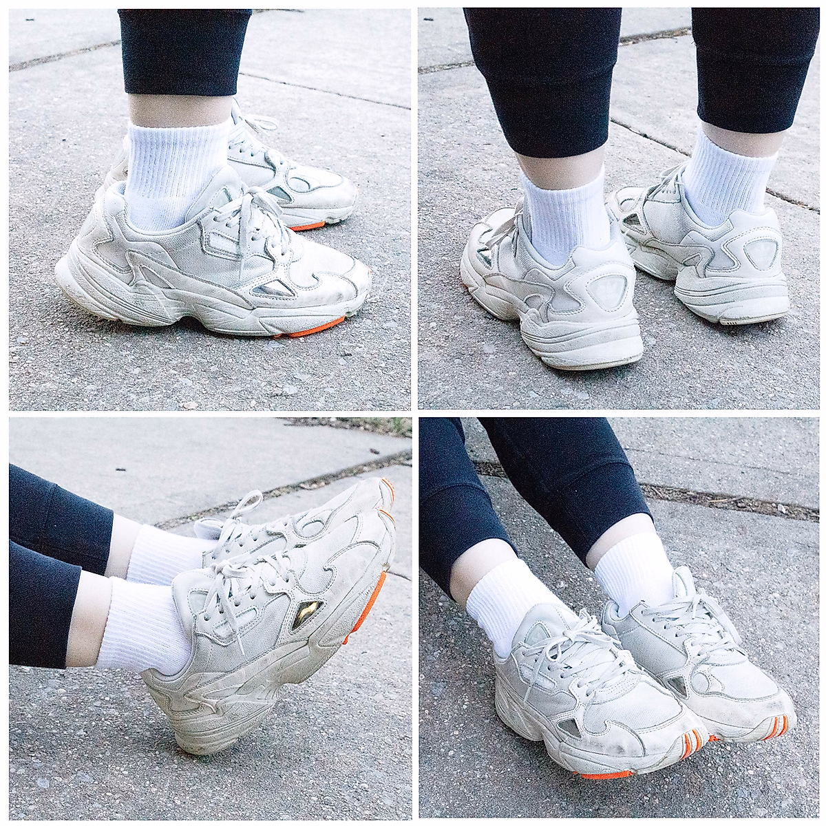 NevEND 6 Pairs Women's & Men's Mini Crew/Ankle Cotton Athletic Socks with Thick Cushioned M White