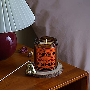 TIMEYARD Lavender Lemon Scented Candle, Bathroom Lavender Aromatherapy Candles Gift for Women, Hug in Modern Jar Candle, Calm and Relax Lemon Scented Soy Candles with 1 Cotton Wick, 45H Burn Time, 7oz