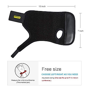 Walfront Wrist Brace Left Hand Adjustable Wrist Splint Brace Carpal Tunnel Breathable Neoprene Night Sleep Splint Brace 9'' Wrist Belt Band for Workout Fitness Injury Recovery Prevention