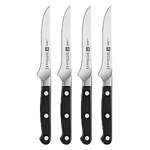 Zwilling J.A. Henckels Pro 4-pc Steak Knife Set, Black/Stainless Steel, 4.5" (38430-002)