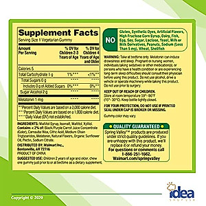 Spring Valley Zero Sugar Kids Melatonin, 1 mg Vegetarian Gummies, 120 Ct Bundle with Exclusive Vitamins & Minerals - A to Z - Better Idea Guide (2 Items)