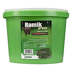 Neogen RODENTICIDE 45-Pack Ramik Rat and Mouse Bait Pail, Green, 4.2 LB, (04285)
