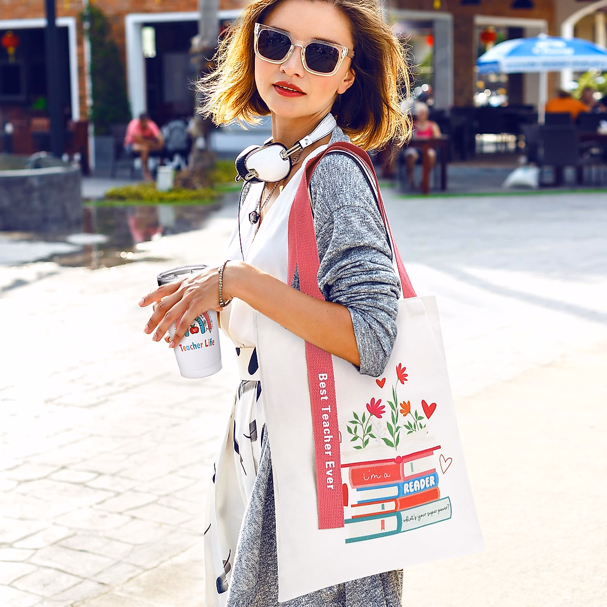 Panspace Teacher Appreciation Gifts for Women, Christmas & Birthday Gift Set for Teachers from Students - Thank You Gift Box with Tumbler, Tote Bag, Socks