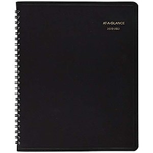 Academic Planner 2020-2021, AT-A-GLANCE Monthly Planner, 7" x 8-3/4", Medium, Black (7012705)