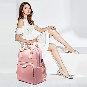 Travel Backpack for Women Men, Laptop Backpack Large Capacity Backpack for School with USB Charging Port, Work Laptop Bag Water Resistant, Waterproof Backpack Anti Theft-Pink