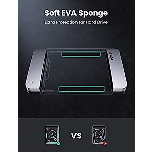 UGREEN USB C Hard Drive Enclosure for 2.5" SATA SSD HDD Aluminum USB C to SATA Adapter USB 3.1 Gen 2 Support UASP SATA III Compatible with MacBook Pro Air WD Seagate Toshiba Samsung Hitachi