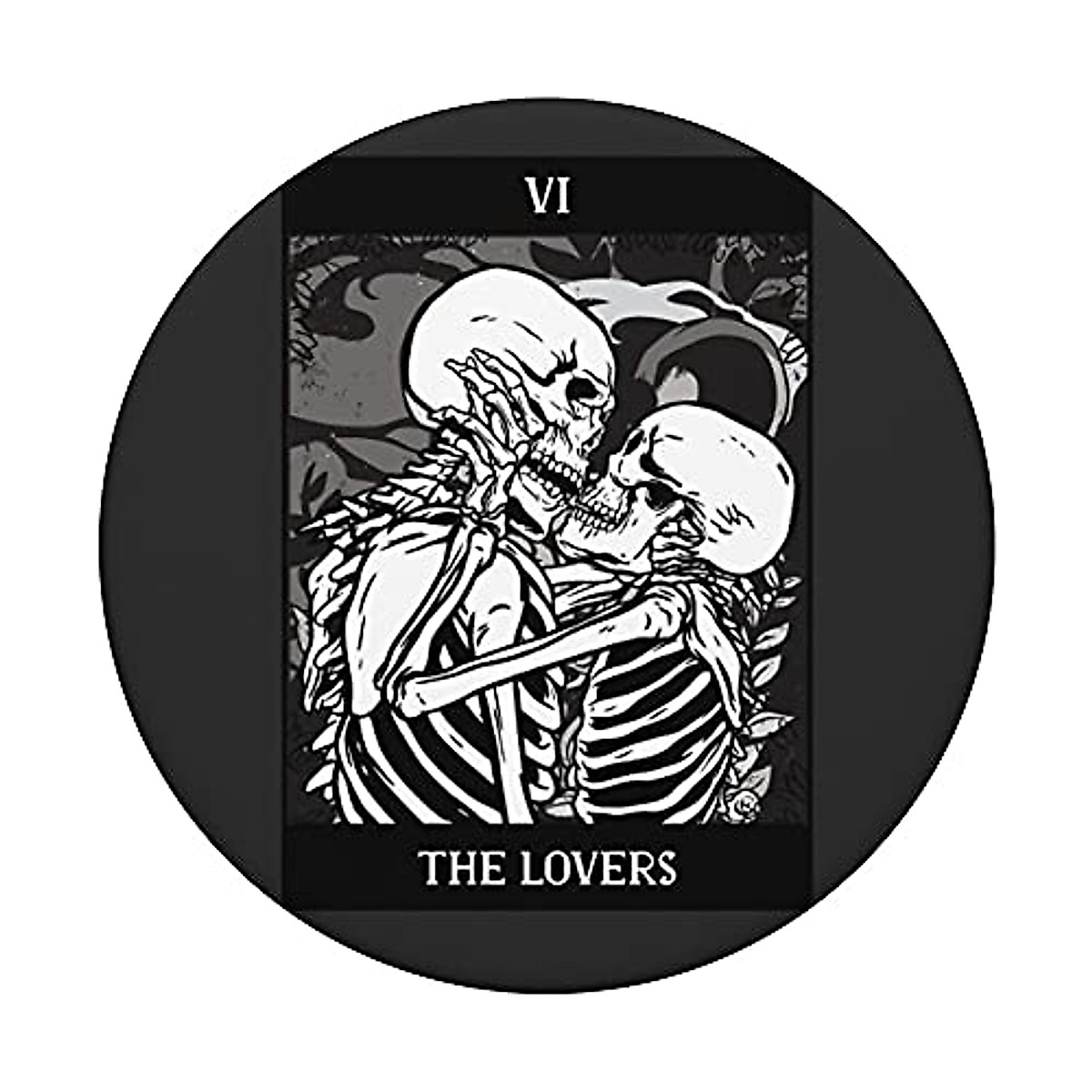 The Lovers Skeleton Tarot Card Occult Goth Halloween Gothic PopSockets Swappable PopGrip