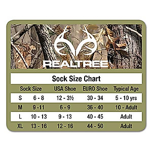 Realtree AP Men's Merino Wool Crew Boot Socks 2 Pair Pack, Brown/Black, Large