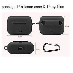Claiol Silicone Case for TOZO NC2, Premium Shockproof Protective TOZO NC2 Case Cover with Keychain. (Black)