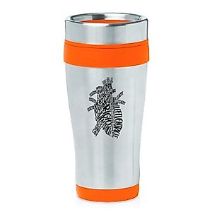16oz Insulated Stainless Steel Travel Mug Coffee Mug Tumbler Heart Anatomy Anatomical Heart Cardiology Cardiologist Gift Medical Student (Orange)