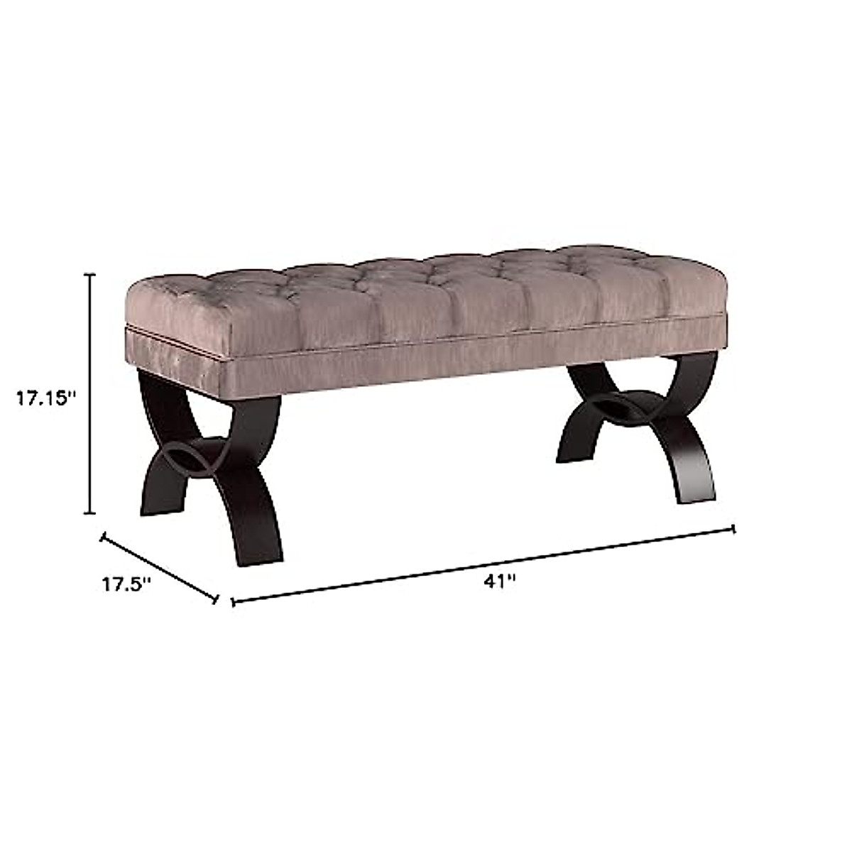 Christopher Knight Home Hilton Velvet Ottoman, Dark Grey