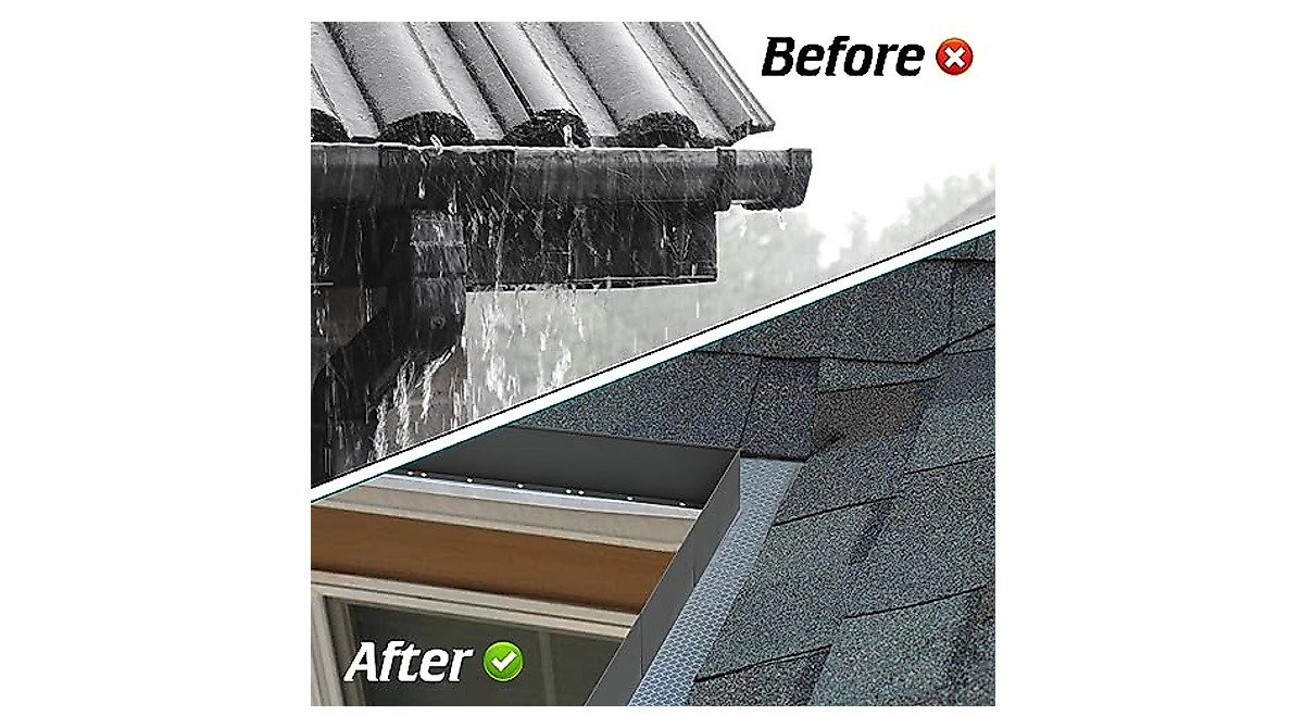 Daisypower 12 Pack Gutter Valley Splash Guards,Rainwater Roof Rain ...