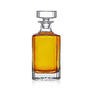 Makerflo Customizable Whiskey Decanter - 750ml Glass Alcohol Decanter with Airtight Bottle Stopper - Ideal Personalized Gift for All Occasions - Clear (1 Piece) - Suitable for engraving.