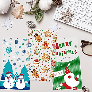 Moretoes 168pcs Christmas Candy Bags Treat Bags Cellophane Bags with 180pcs Twist Ties 8 Assorted Styles Treat Reindeer & Christmas Ball Pattern Snack Goodie Bags for Christmas Party Supplies